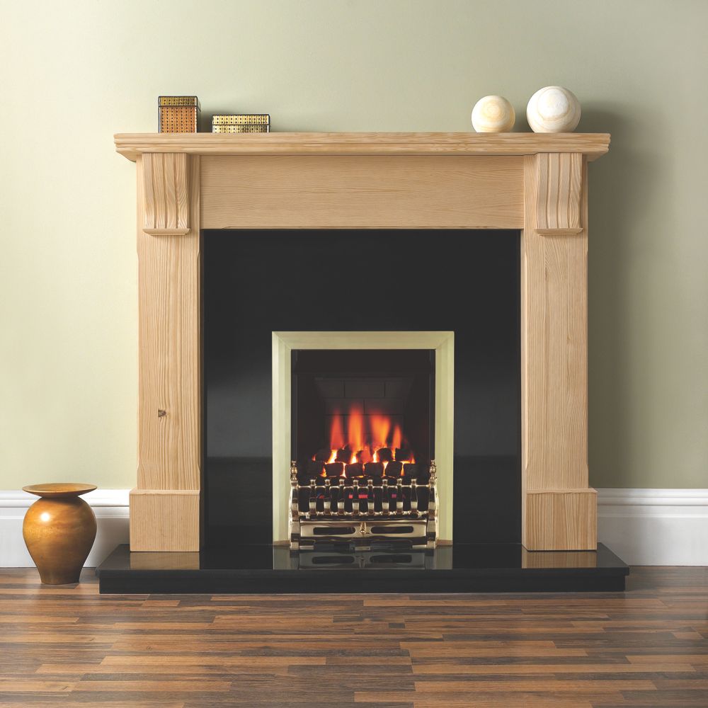 Focal Point Blenheim Brass Rotary Control Inset Gas Multiflue Fire ...