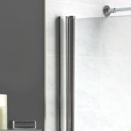 Aqualux Shine Semi-Frameless Silver Radius Bathscreen 1500mm x 850mm ...
