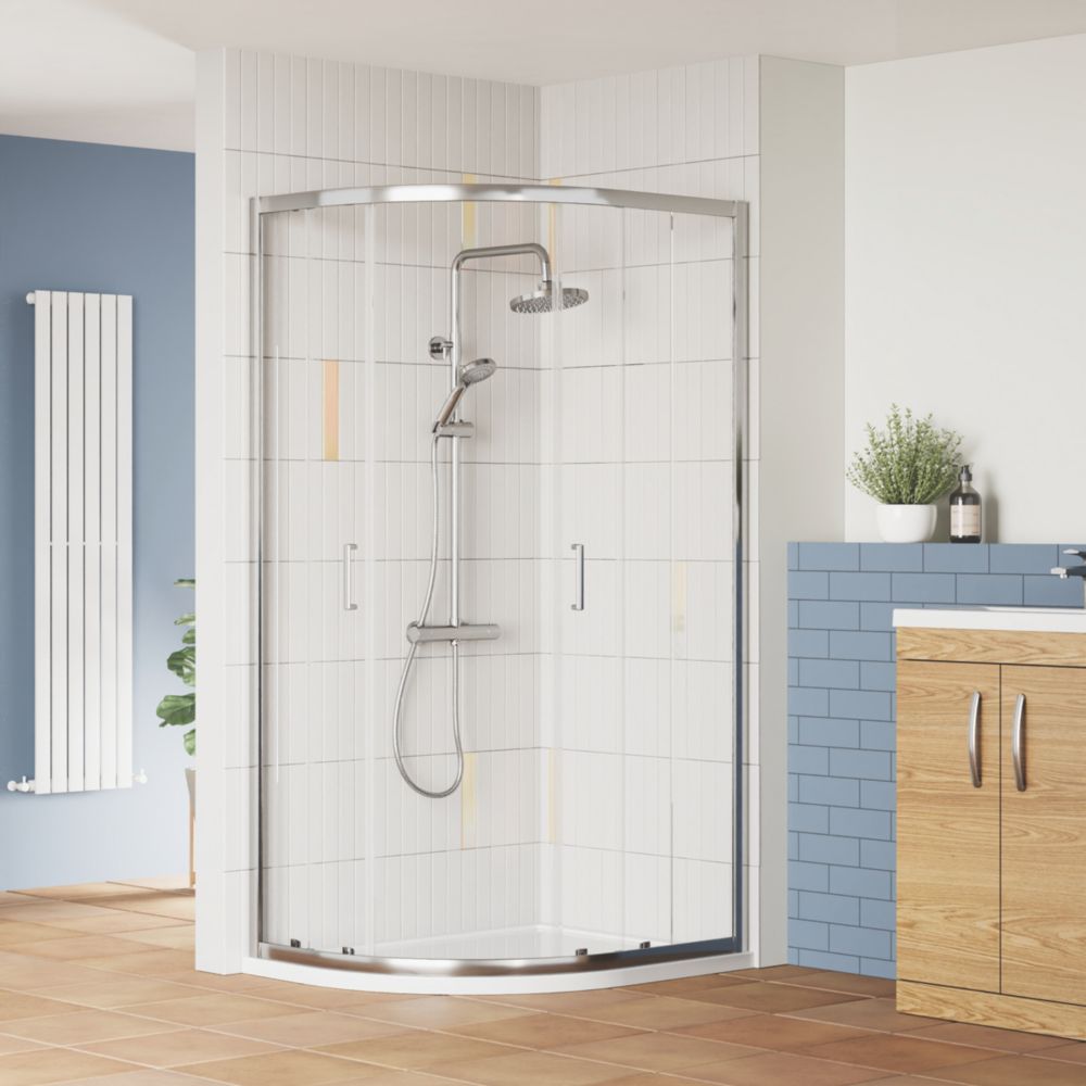 ETAL SMQU108-E6 Framed Offset Quadrant Shower Enclosure Chrome 980mm x ...