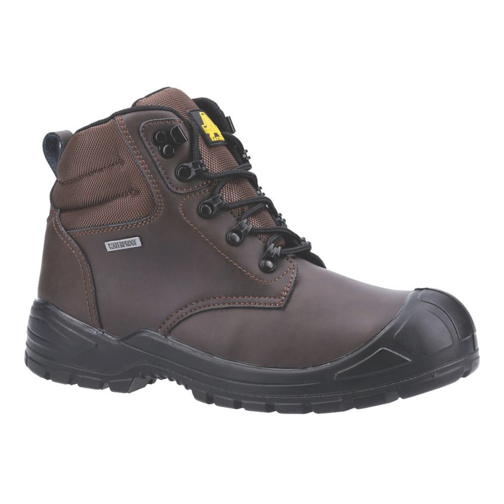 Amblers 241 Size 5 Brown Waterproof Steel Toe Cap Safety Boots - Screwfix