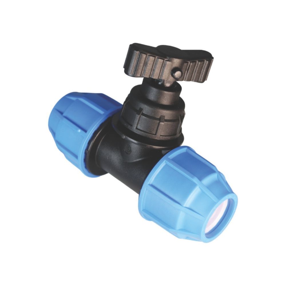 FloPlast MDPE Stop Cock 32mm x 32mm - Screwfix