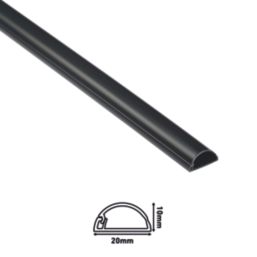 D-Line PVC Black Micro+ Trunking 20mm x 10mm x 2m - Screwfix