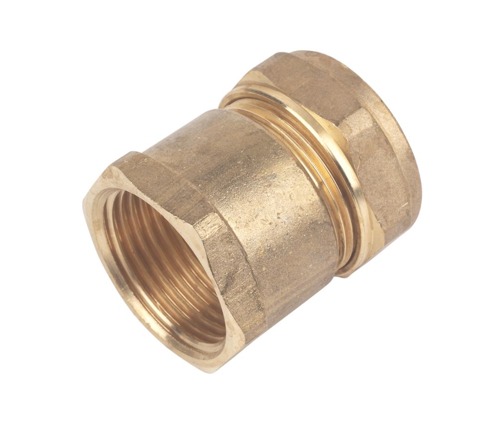 Flomasta Brass Compression Adapting Female Coupler 28mm x 1" - Screwfix