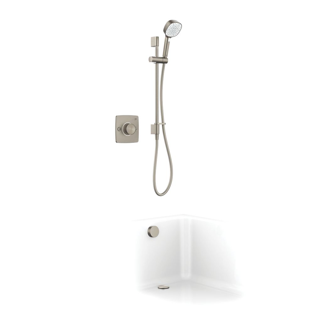 Mira Evoco Rear-Fed Concealed Brushed Nickel Thermostatic Built-In ...