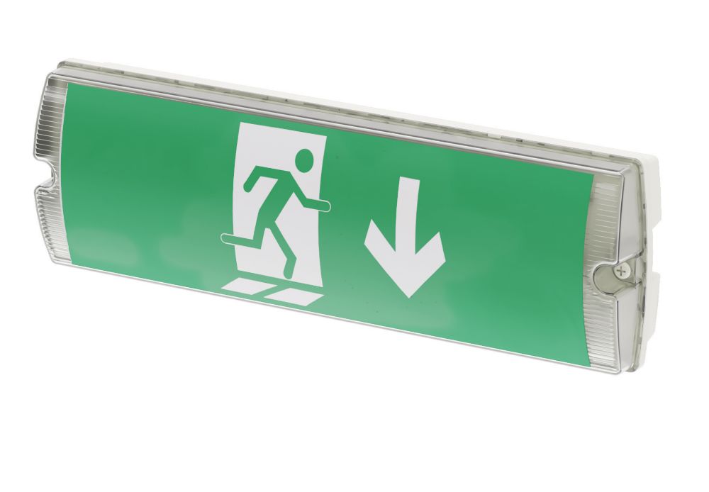 Lexco Indoor Maintained or Non-Maintained Emergency Rectangular LED Bulkhead White 3.5W 150lm ...