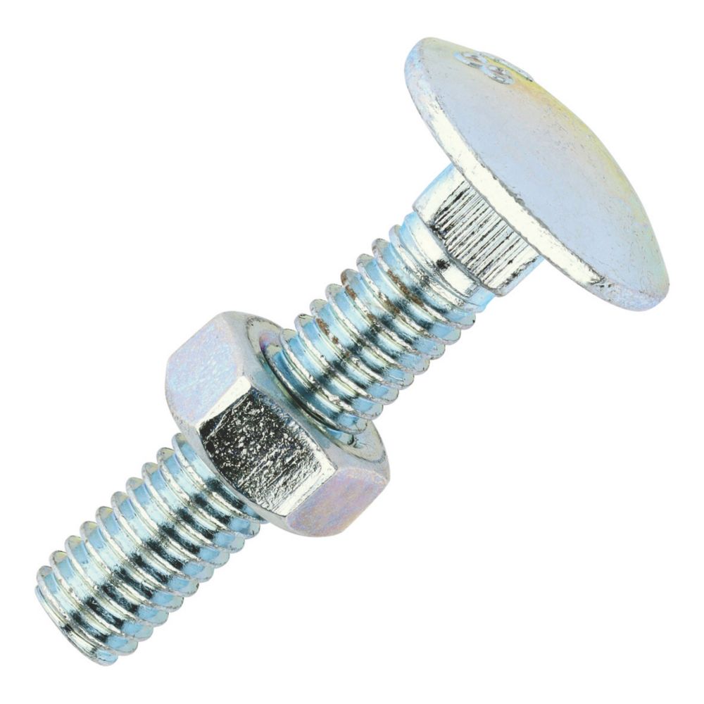 Timco Carriage Bolts Carbon Steel Zinc Plated M6 x 30mm 200 Pack Screwfix