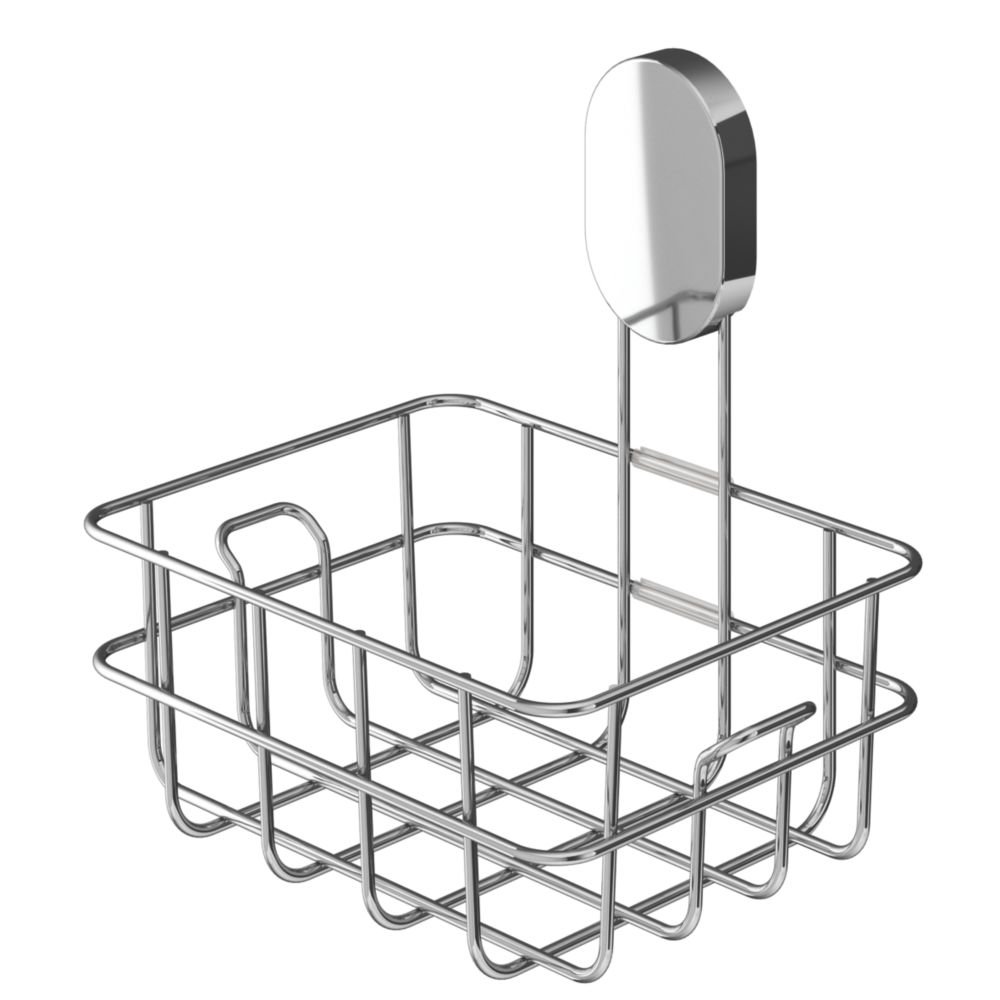 Swirl Caldew 1-Tier Bathroom Shower Basket Chrome - Screwfix