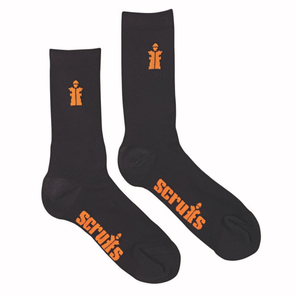 Scruffs Worker Socks Black 10-13 3 Pairs - Screwfix