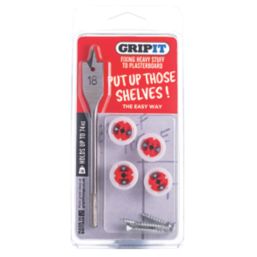 GripIt Plasterboard Shelving Fixing Kit 18mm x 95mm 4 Pack - Screwfix