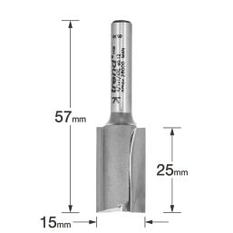 Trend 4/1X1/4TC 1/4" Straight Router Cutter 15mm x 25mm - Screwfix