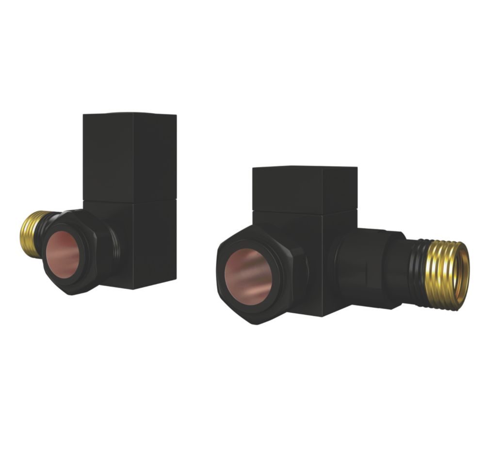 ETAL Swelt 15mm x 1/2" Satin Black Corner Designer Manual Radiator ...