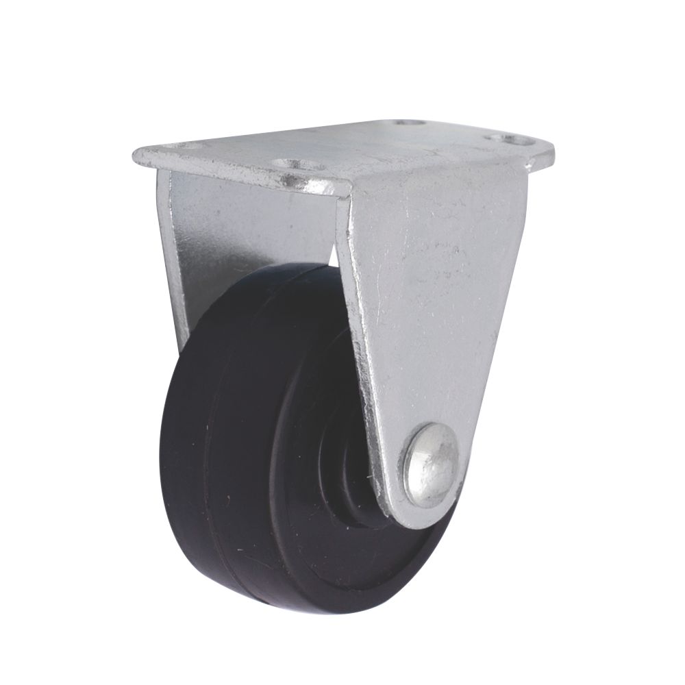 Essentials Heavy Duty Fixed Castor 37mm Black - Screwfix