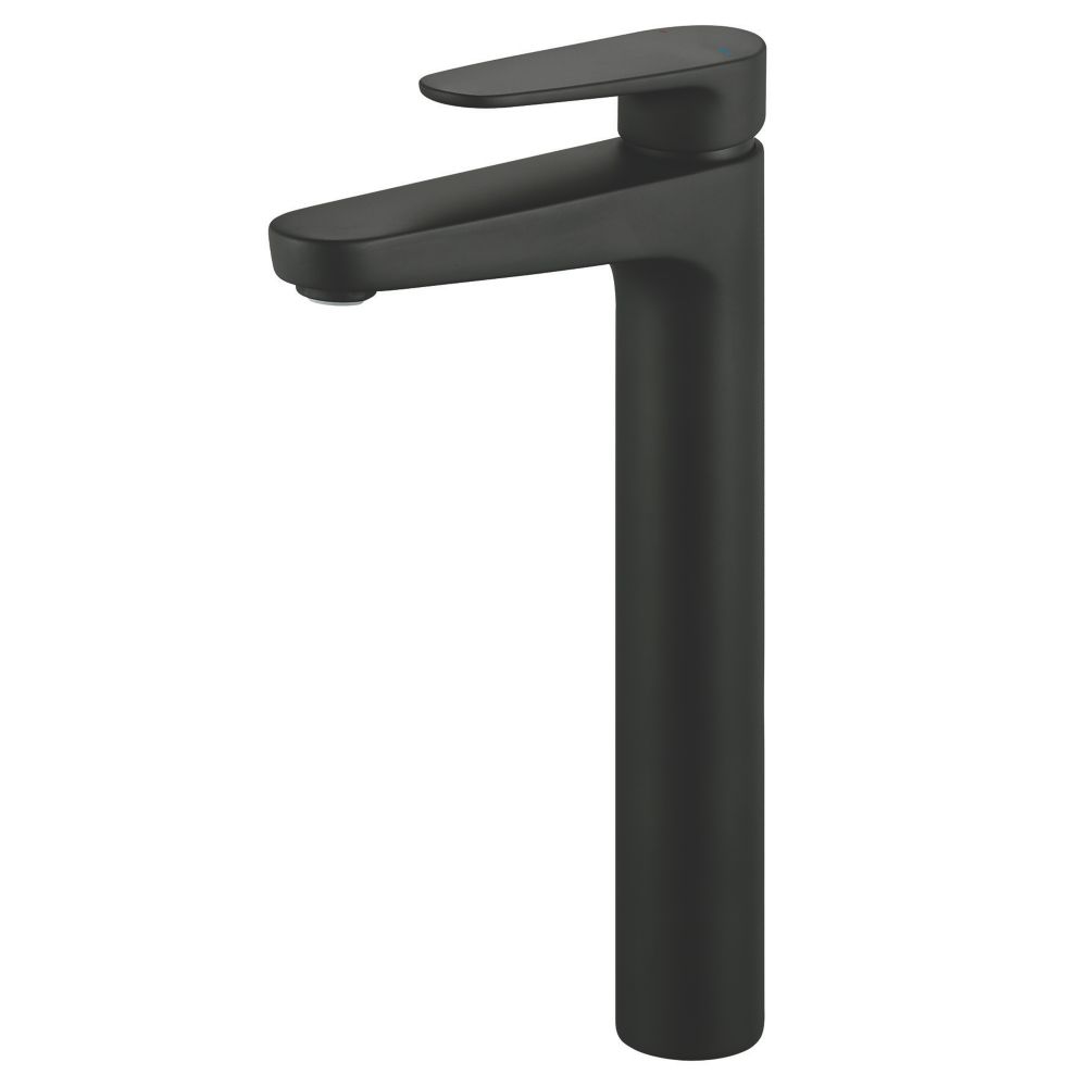 Swirl Caldew Black 301mm Standard Lever Mono Basin Mixer Tap With ...