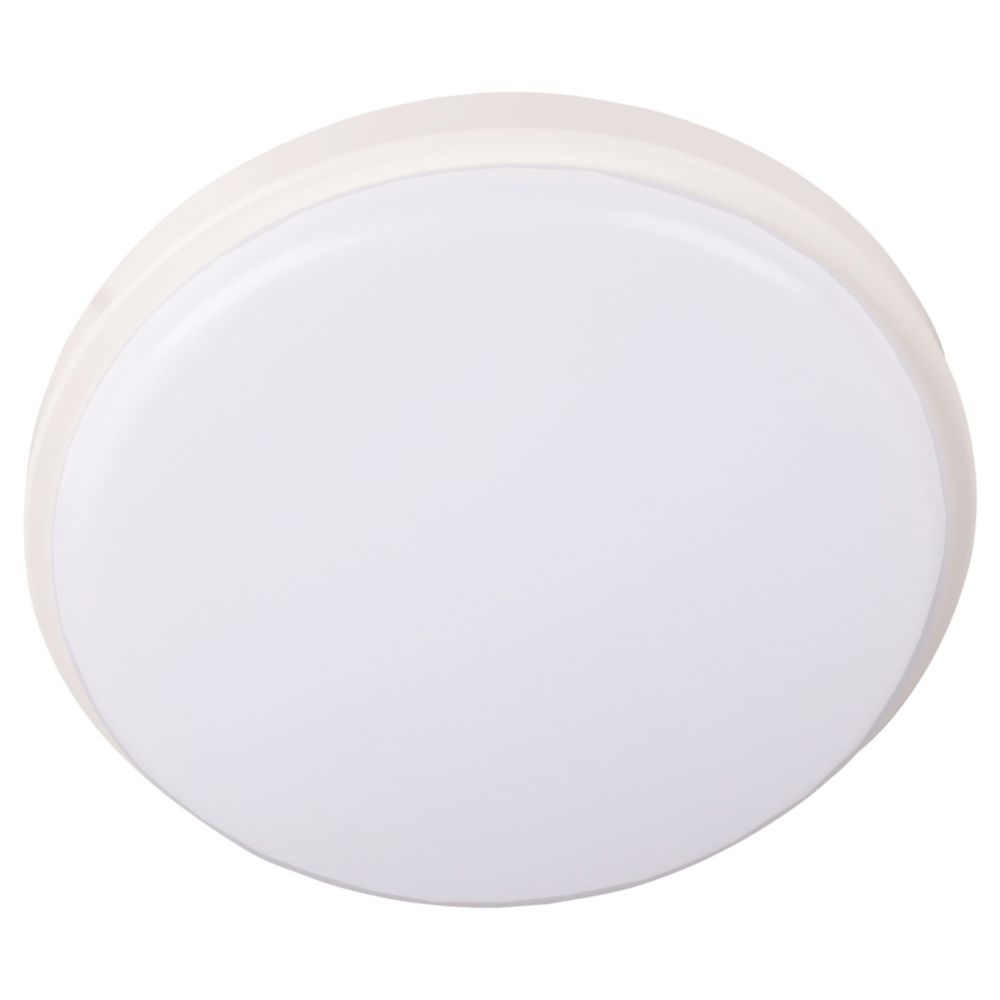 LAP Davenport Outdoor Round LED Bulkhead White 13W 900lm - Screwfix