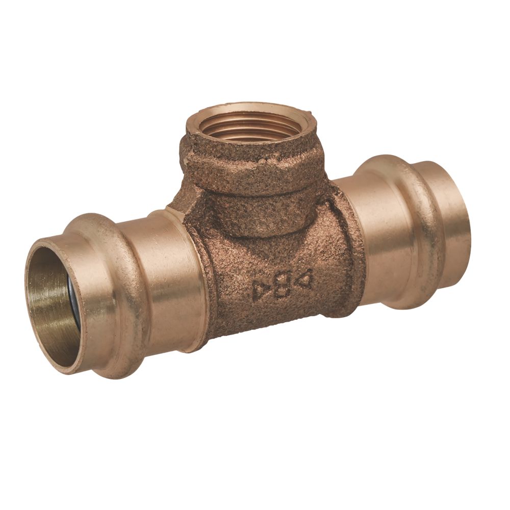 Conex Banninger B Press Copper Press-Fit Reducing Tees 22mm x 22mm x 1/2" 5 Pack - Screwfix