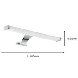 Eglo Vinchio 50mm LED Bathroom Mirror Light Chrome 9W 1050lm - Screwfix
