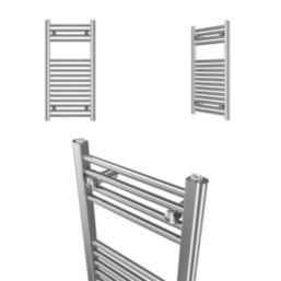 Flomasta 800mm x 400mm 675BTU Chrome Flat Towel Radiator - Screwfix