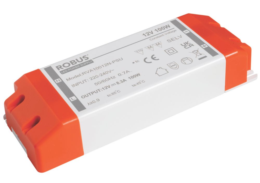 Robus Vegas 12V Constant Voltage LED Driver 15W - Screwfix