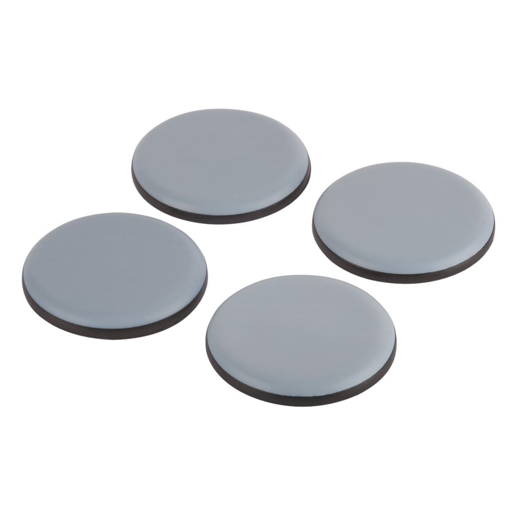 Fix-O-Moll Grey Round Self-Adhesive Easy Gliders 50mm x 50mm 4 Pack ...