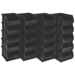 Barton TC2 Semi-Open-Fronted Recycled Storage Containers 1.27Ltr Black ...
