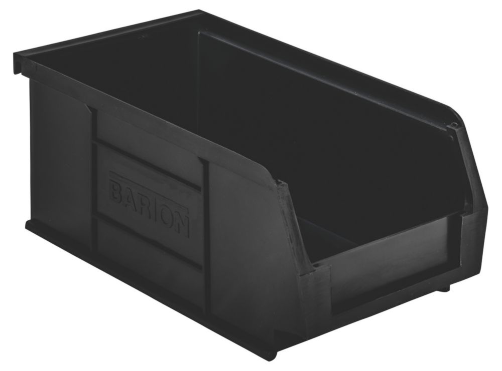 Barton TC2 Semi-Open-Fronted Recycled Storage Containers 1.27Ltr Black ...