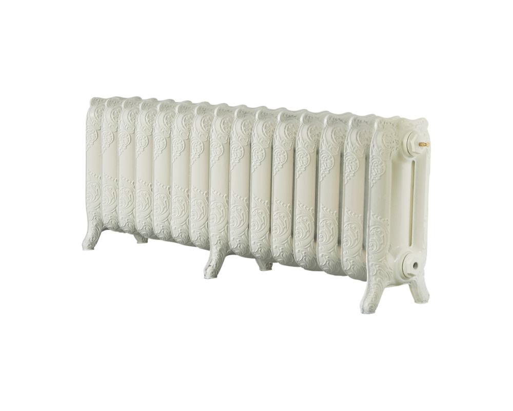 Arroll 470mm x 1234mm 4606BTU Cream Cast Iron 3 Column Radiator - Screwfix