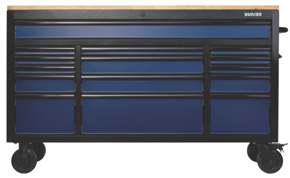 Bunker 15-Drawer Trolley Blue - Screwfix