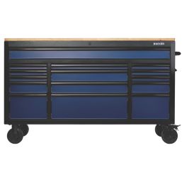 Bunker 15-Drawer Trolley Blue - Screwfix