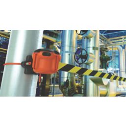 Skipper XS01 XS Retractable Barrier with Black / Yellow Tape Orange 9m ...