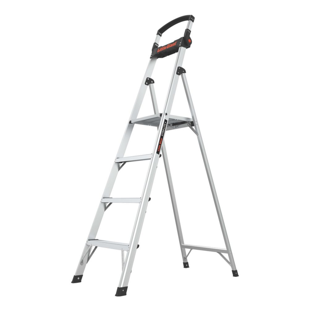 Little Giant Aluminium 1.8m 4 Step Platform Step Ladder With Handrail ...