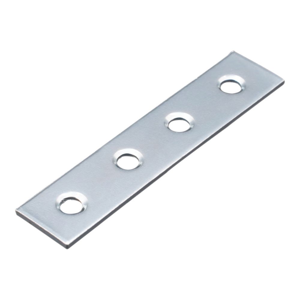 Essentials Mending Plates Silver 75mm x 16mm x 1.6mm 10 Pack - Screwfix