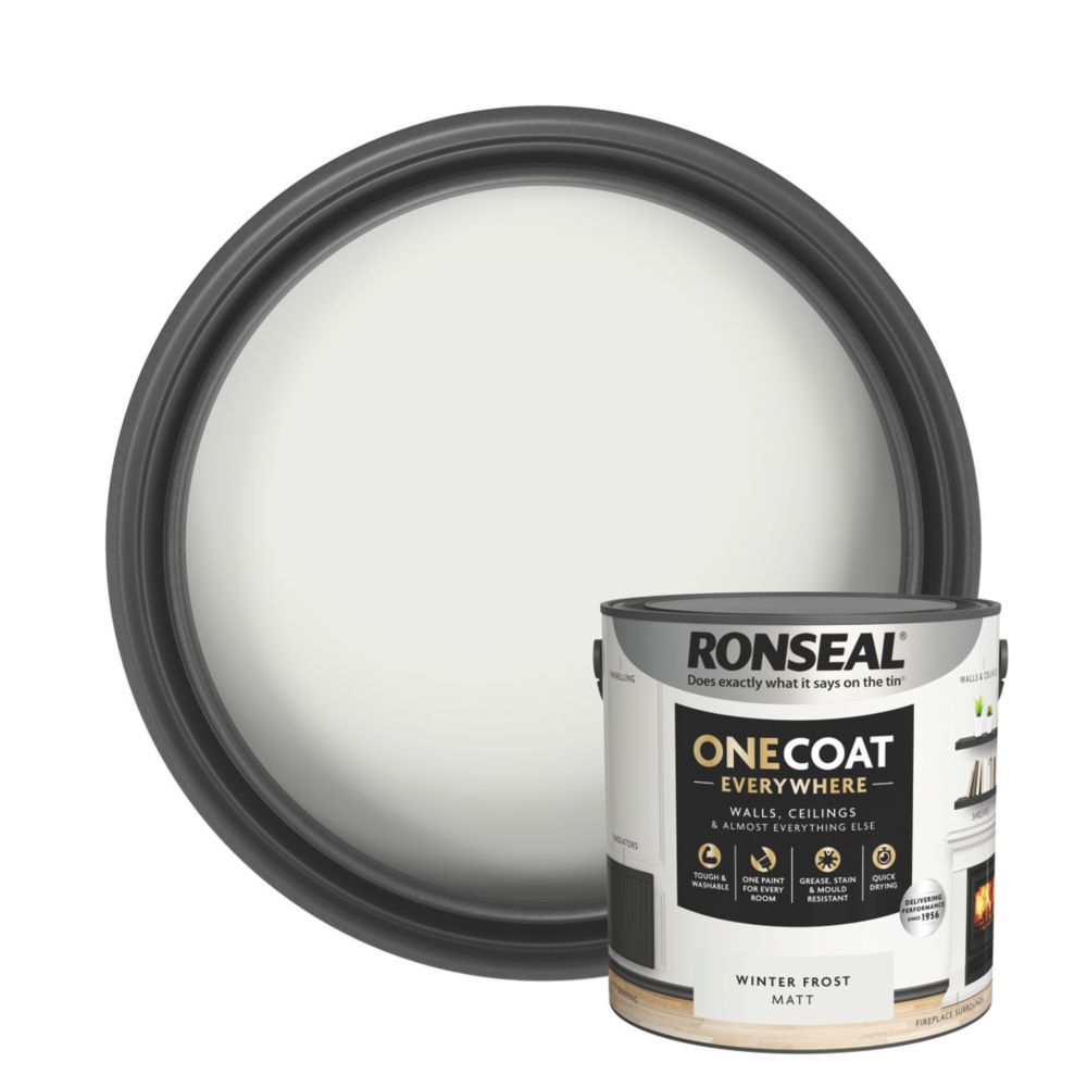 Ronseal 2.5Ltr Winter Frost Matt Emulsion Multi Surface Paint - Screwfix