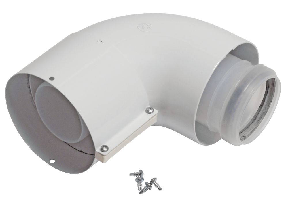 Vaillant 60/100 Flue Elbow White 87° - Screwfix