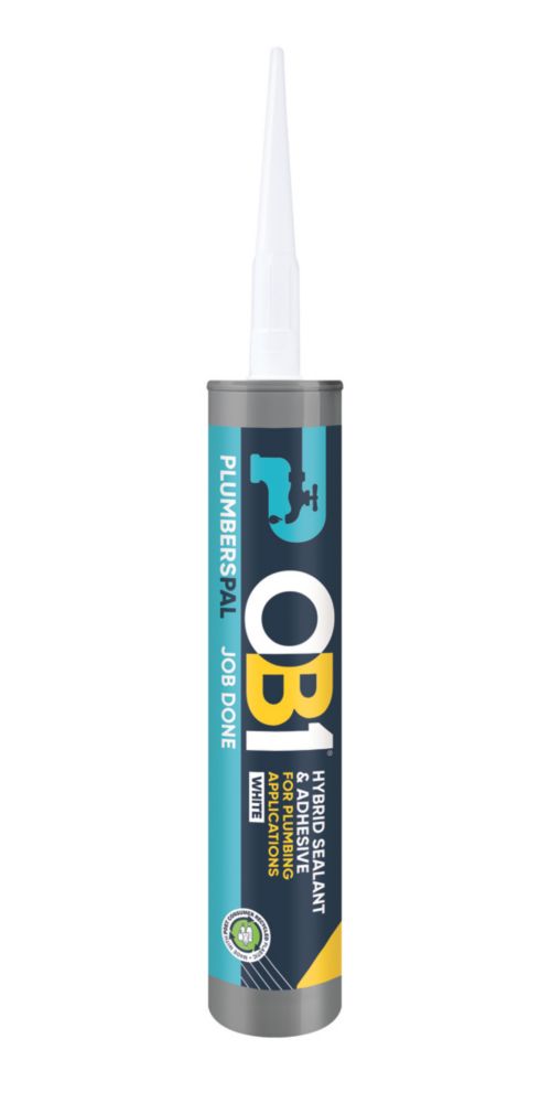 OB1 PlumbersPal Sanitary Sealant & Adhesive White 290ml - Screwfix