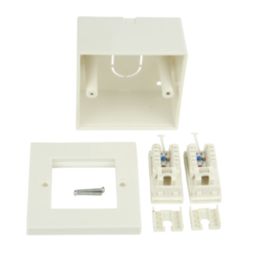 Philex Cat 6 2 Port Double RJ45 Ethernet Socket White - Screwfix