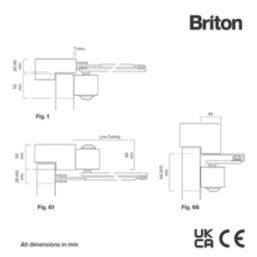 Briton 2130B Fire Rated Overhead Door Closer Silver - Screwfix