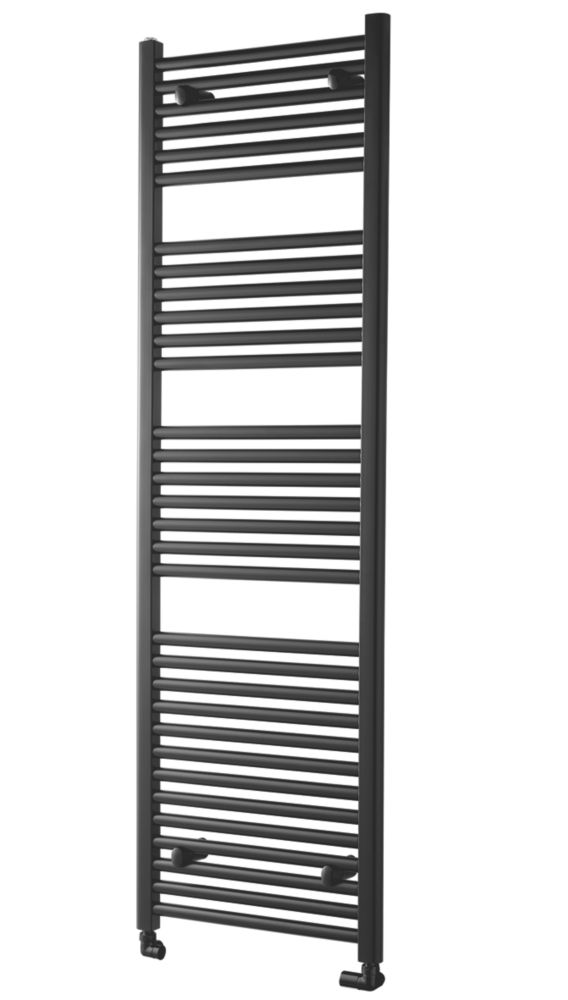 Towelrads 1800mm x 400mm 2443BTU Black Flat Towel Radiator - Screwfix