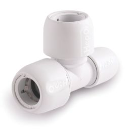 Hep2O Plastic Push-Fit Reducing Tee 22mm x 15mm x 22mm - Screwfix