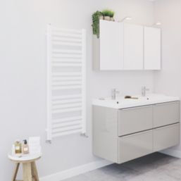 Blyss Angled Bar Towel Radiator 1200 x 500mm White 1777BTU - Screwfix