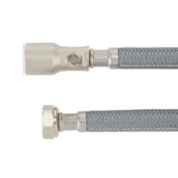 Flomasta Push-Fit Straight Flexible Hose with Isolating Valve 15mm x 1/ ...