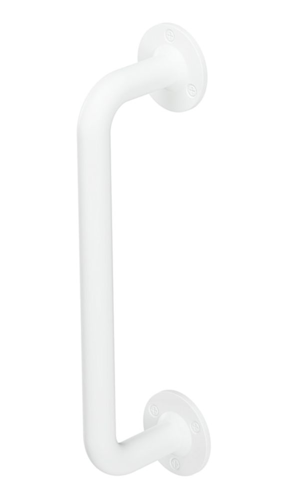 Rothley Straight Household Steel Grab Rail Matt White 305mm - Screwfix