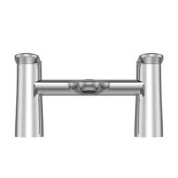 Swirl Kuhli Chrome 124mm Deck Mounted Lever 2 Tap Holes Bath Mixer Tap ...