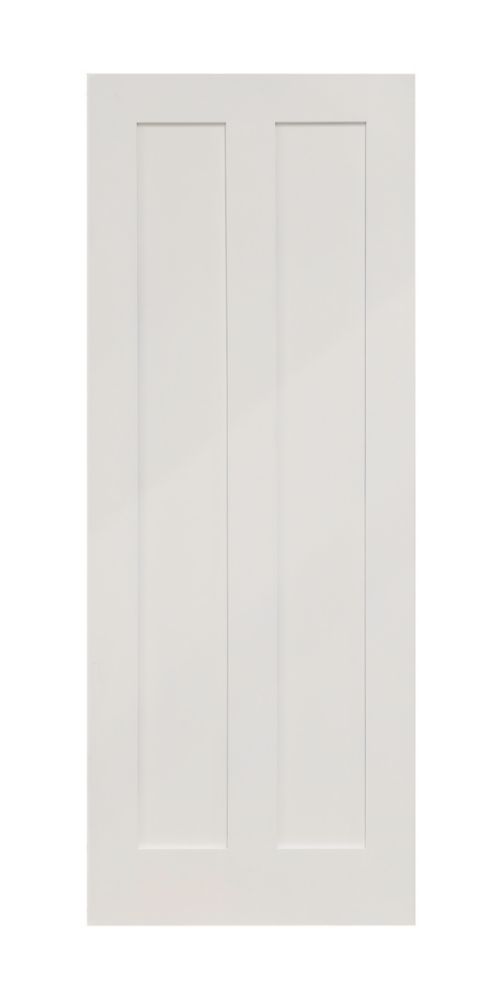 Primed White Wooden 2-Panel Shaker Internal Door 1981mm x 686mm - Screwfix