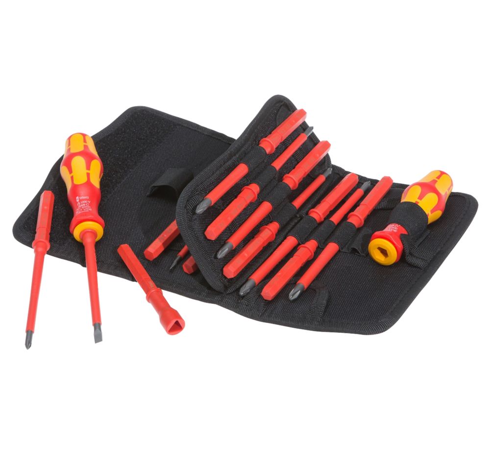 Wera Kraftform Kompakt VDE Interchangeable Twin Handle Screwdriver Bit Set 18 Pieces - Screwfix