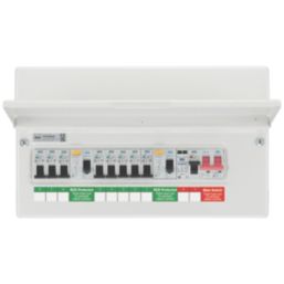 British General Fortress 16-Module 8-Way Populated High Integrity Dual RCD Consumer Unit with ...