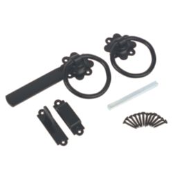 GateMate Ring Gate Latch Black 150mm - Screwfix