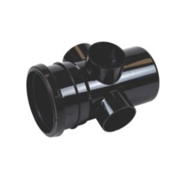 FloPlast Push-Fit 3-Boss Single Socket Pipe Black 110mm - Screwfix