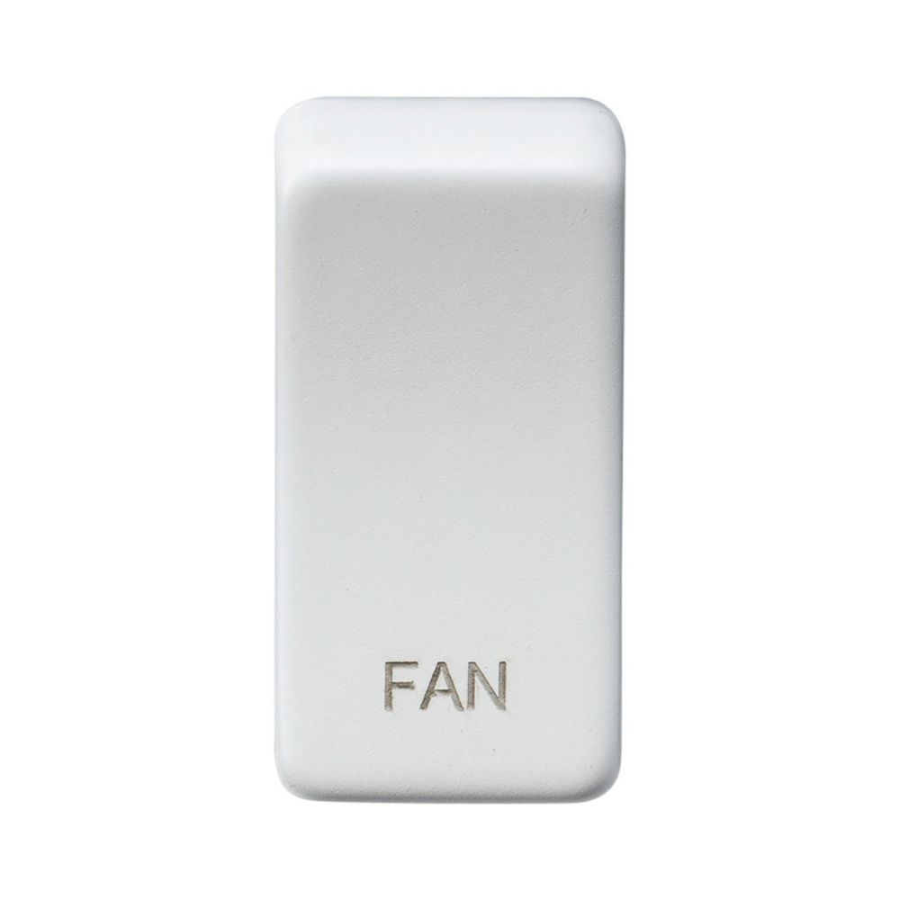 Knightsbridge 'FAN' Switch Cover Matt White - Screwfix