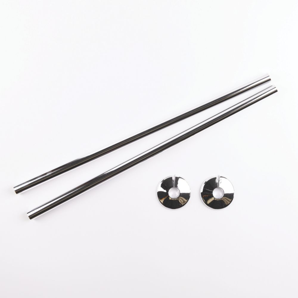 ETAL Enzo Pipe Covers & Collars Chrome 15mm x 500mm 2 Pack - Screwfix