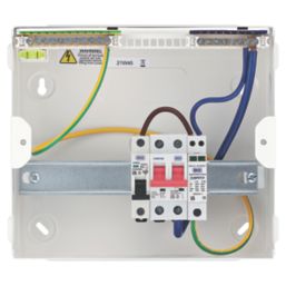 British General Fortress 9-Module 5-Way Part-Populated Main Switch Consumer Unit with SPD - Screwfix